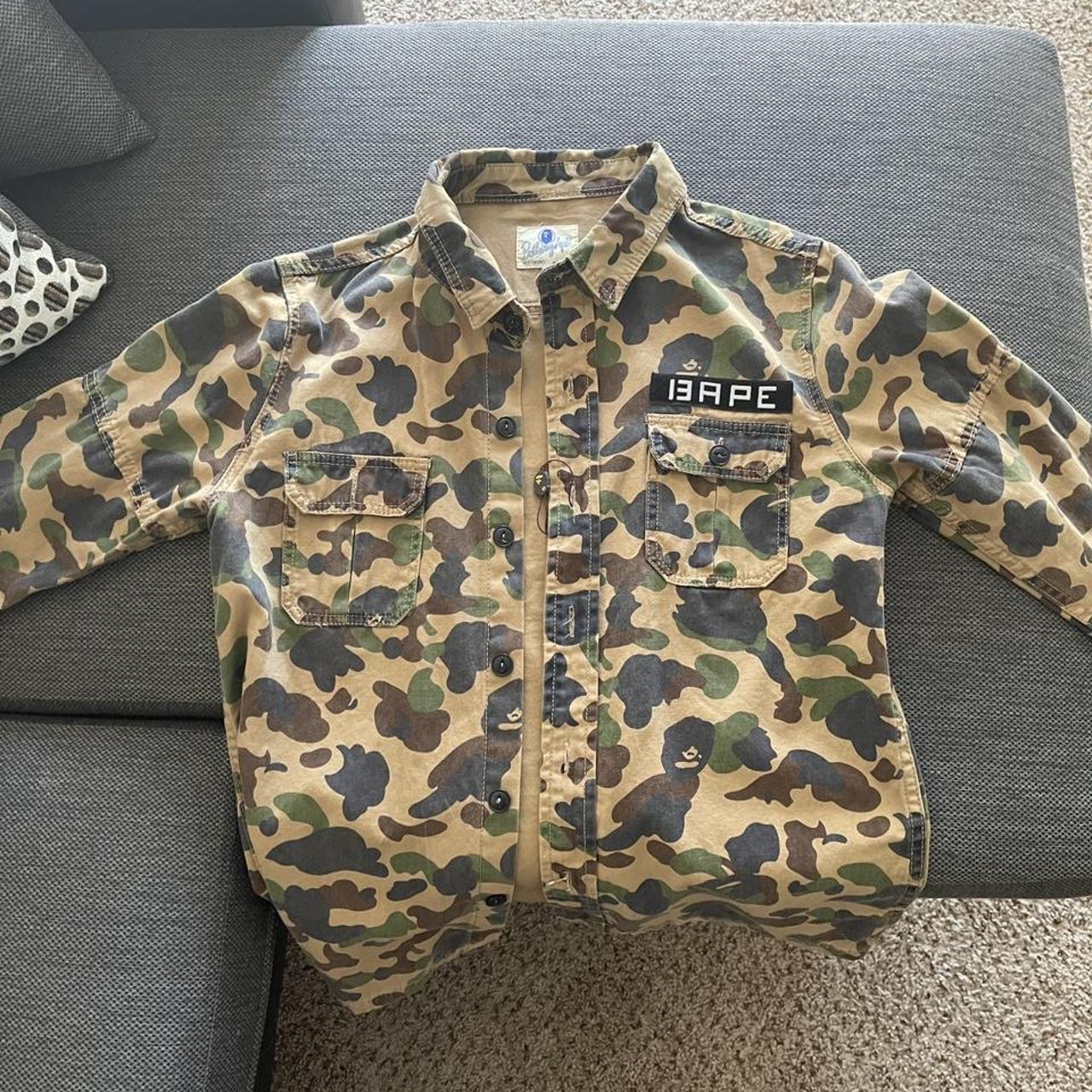BAPE VINTAGE MILITARY JACKET SIZE: LARGE (JAPAN... - Depop