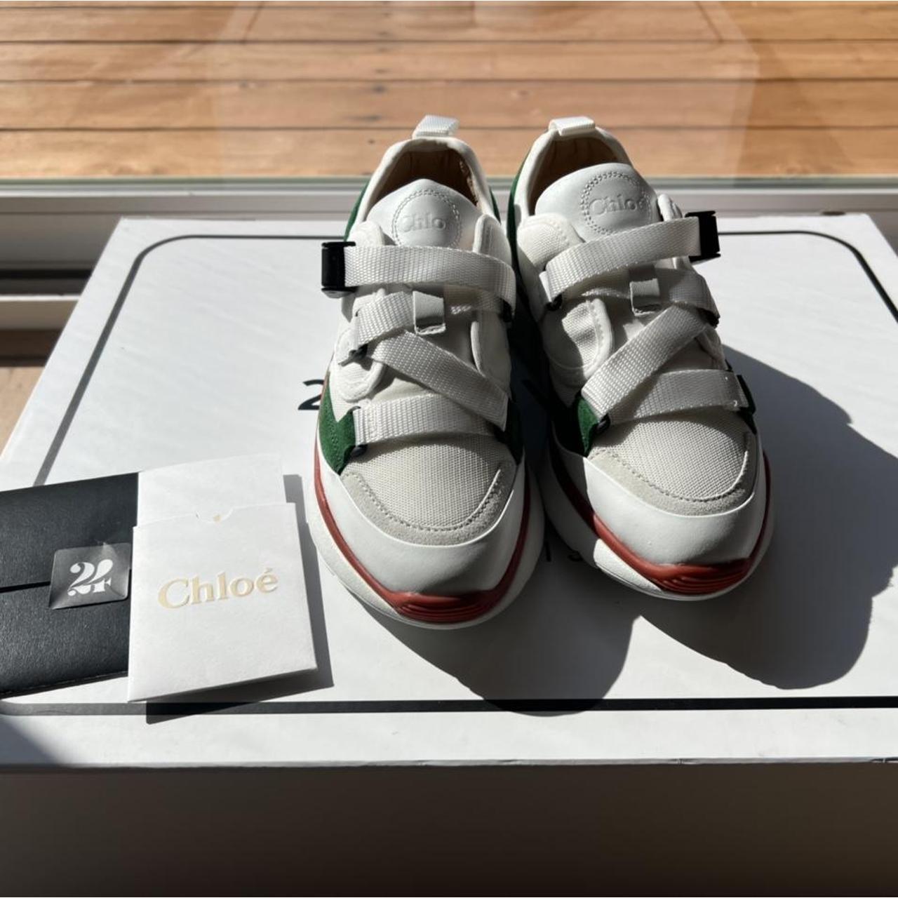 Brand New Chloe Sonnie Jungle Green Sneakers. Size... - Depop