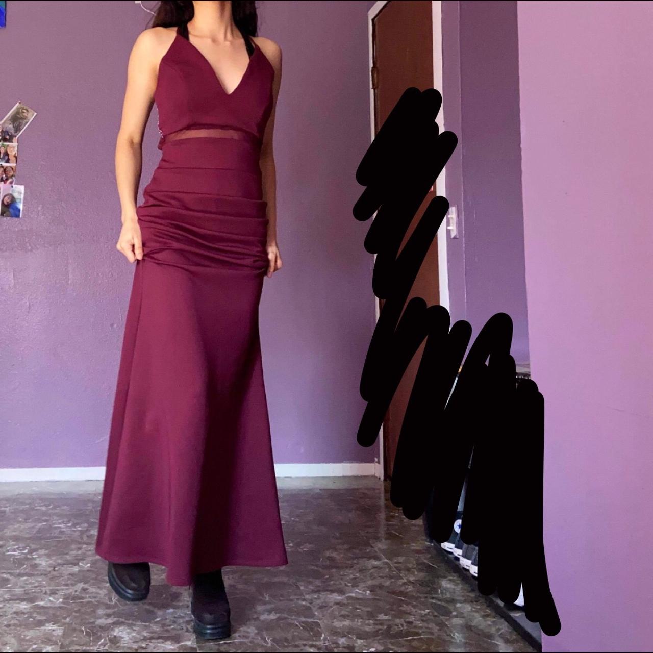 Super Cute Long Maroon Prom Like Dress ️ Only Worn Depop