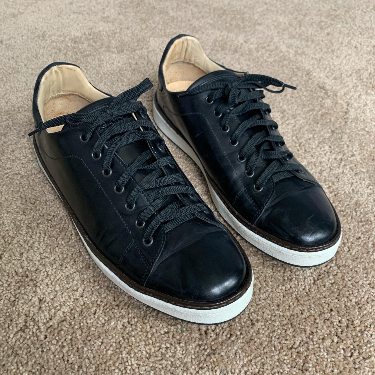 BUGATCHI Made in Italy Black leather casual or... - Depop