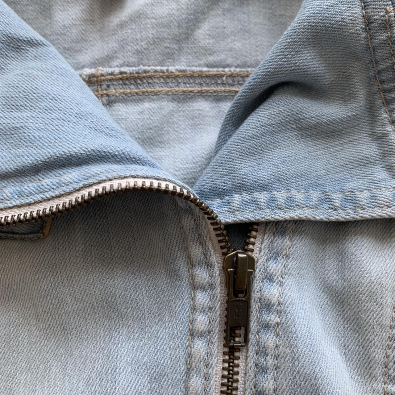 Lauren Conrad asymmetrical zip up jean jacket 💙... - Depop