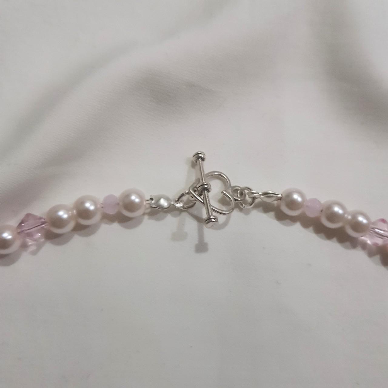 cute simple pink coquette necklace ♡ handmade by... - Depop