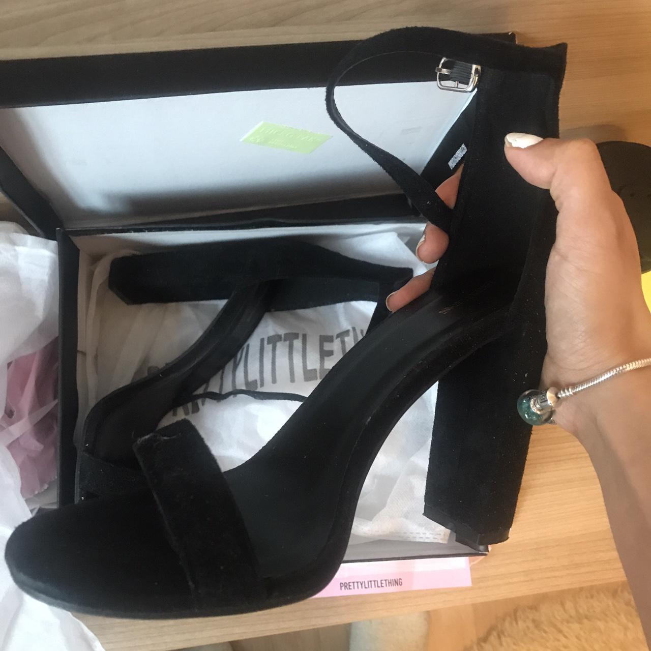 Black suede 4 inch wedge high heel shoes. Perfect... - Depop