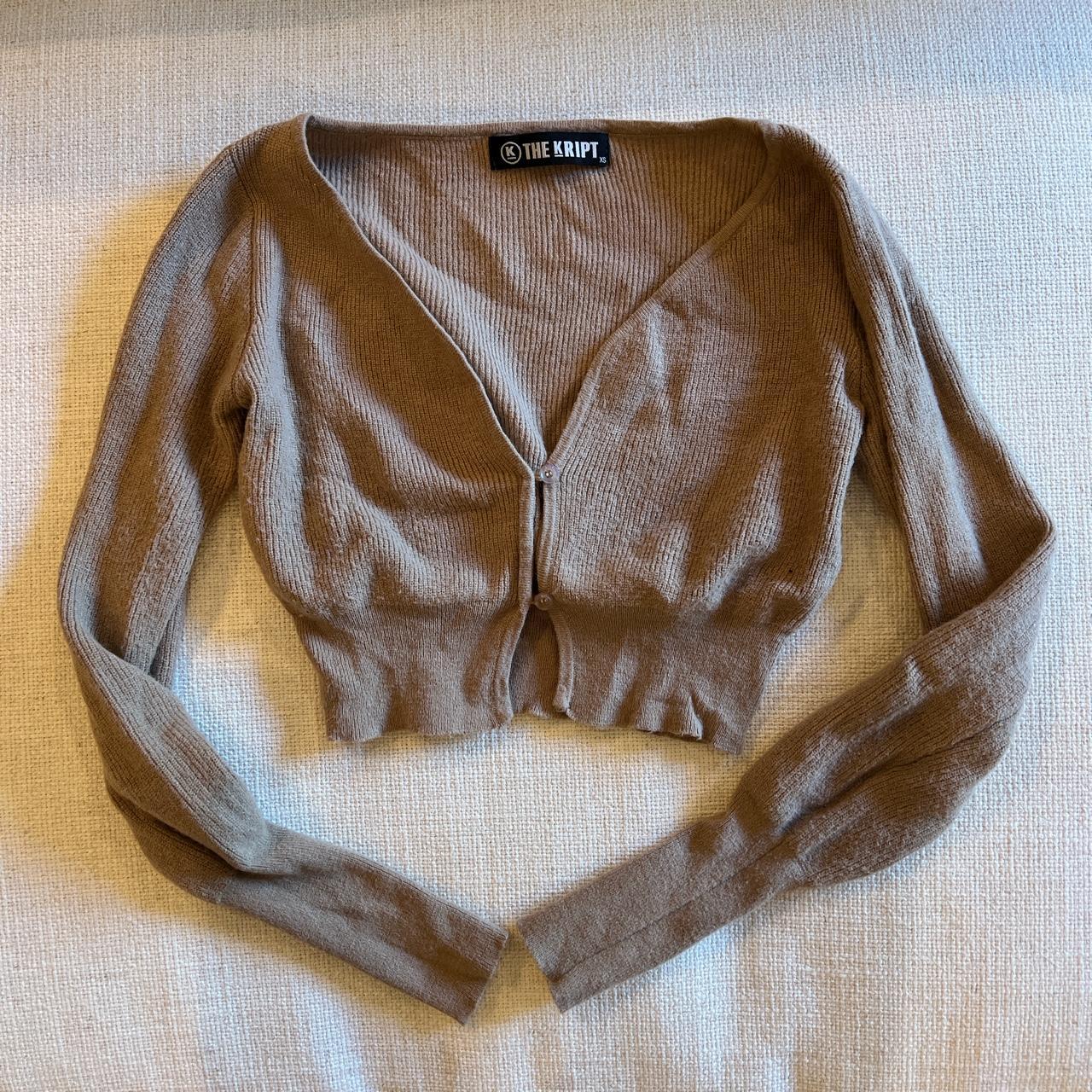 Cutest beige crop cardigan by THE KRIPT 🤍 XS but... - Depop
