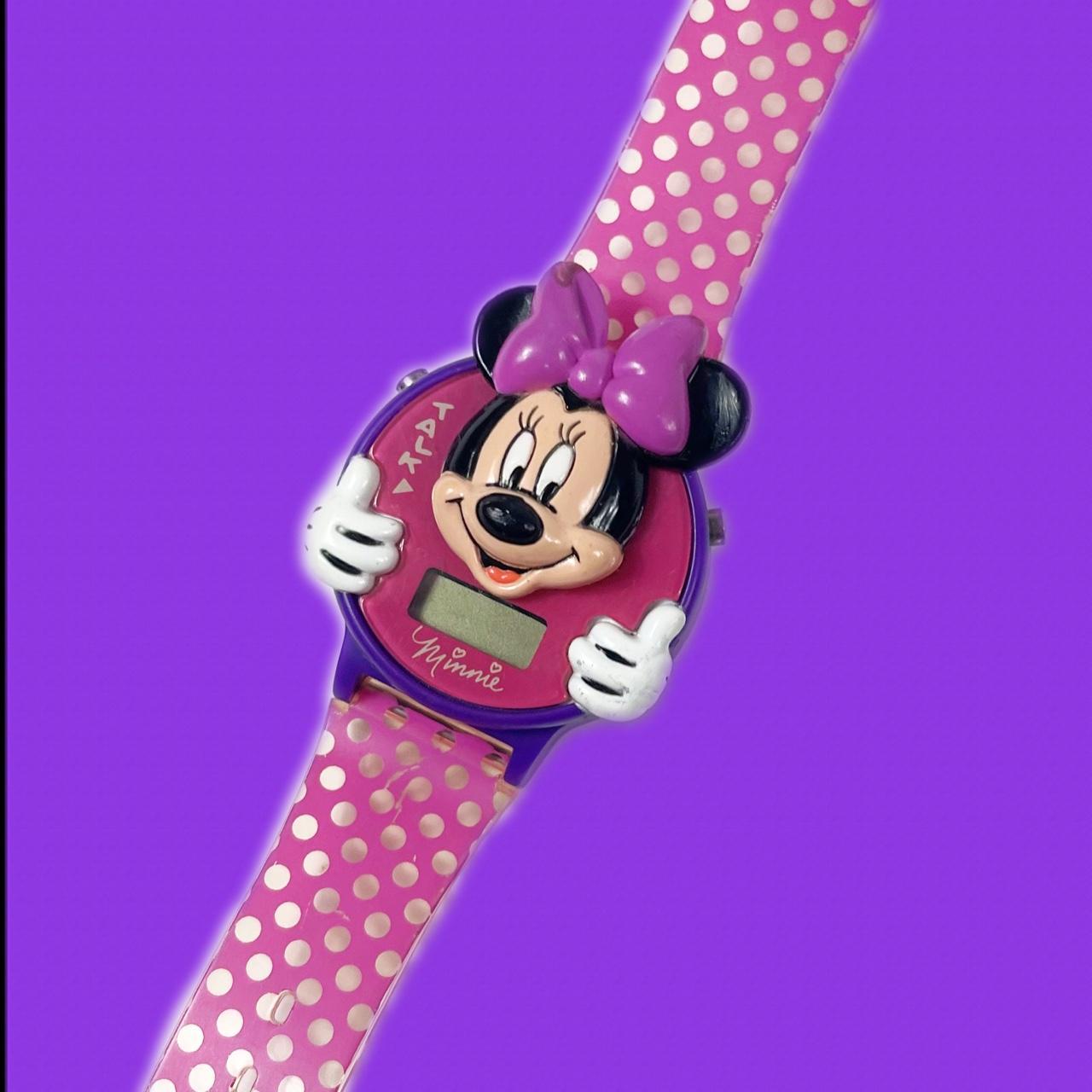 Cute pink and purple talking watch with 3D Minnie... - Depop