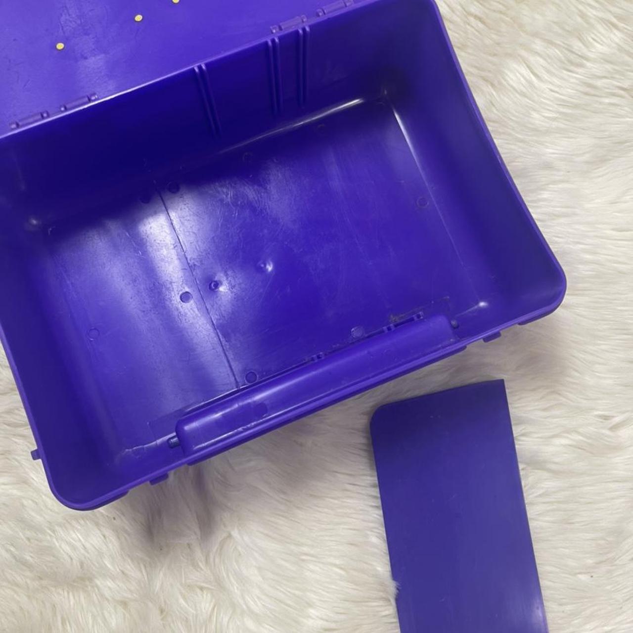 1990s vintage purple plastic storage container with... - Depop