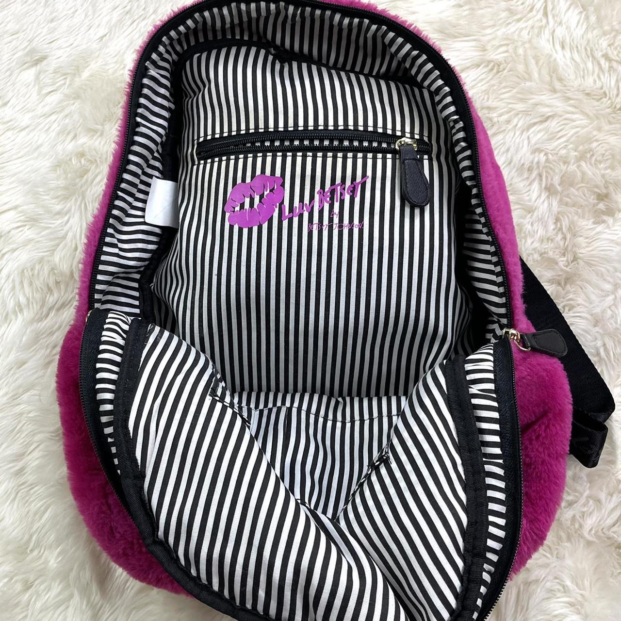 Hot pink fuzzy backpack with cute fold out cat hood... - Depop