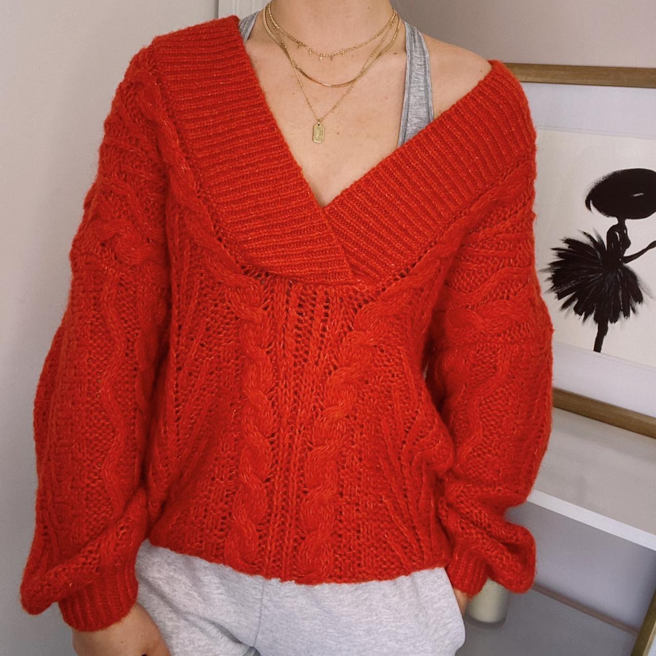 Bright red ASOS sweater! Can be worn multiple ways... - Depop