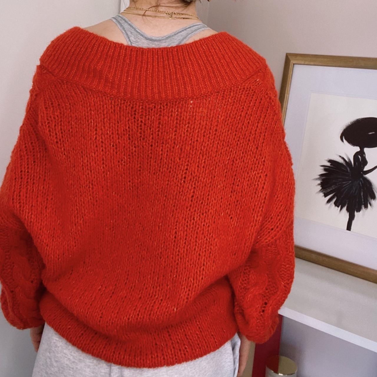 Bright red ASOS sweater! Can be worn multiple ways... - Depop