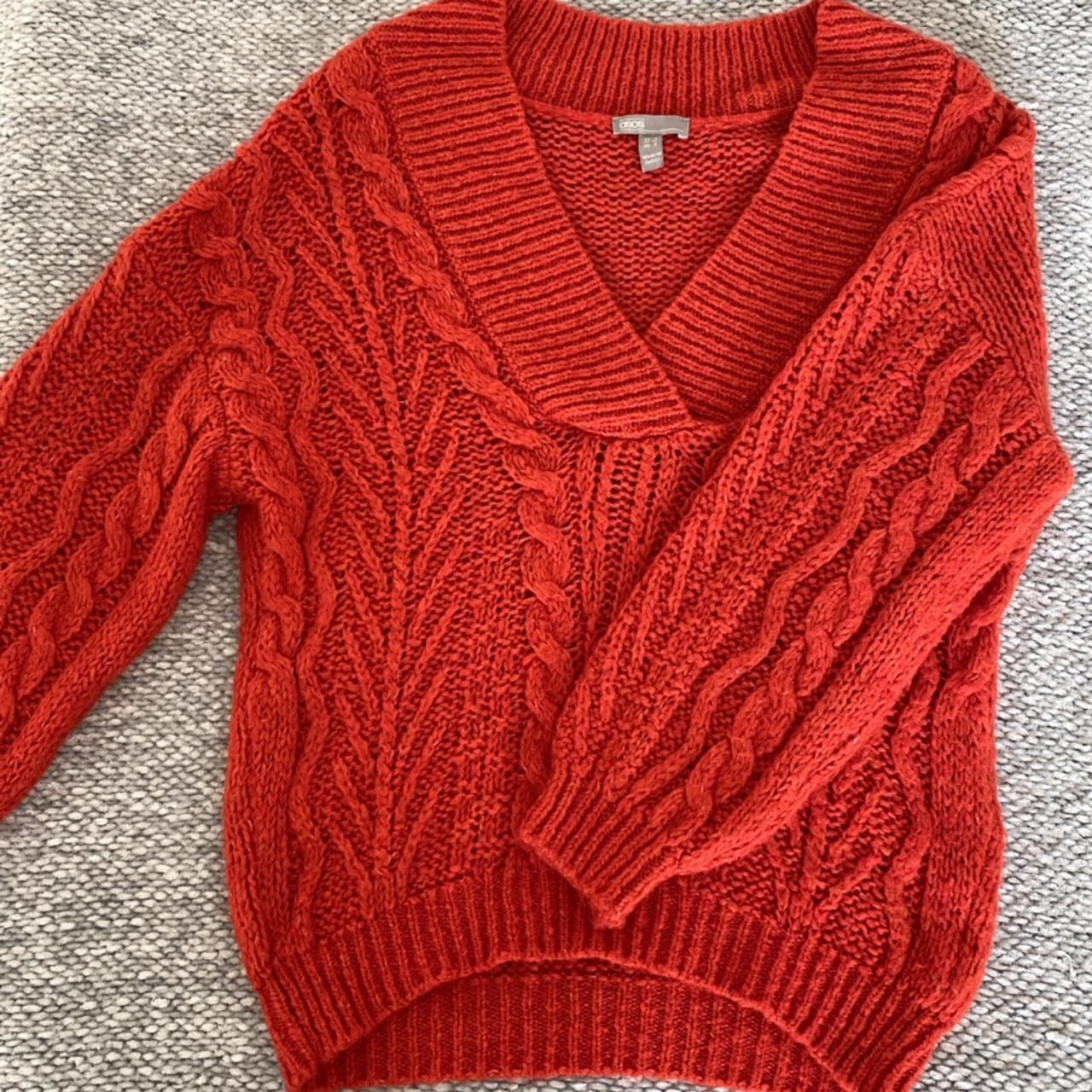 Bright red ASOS sweater! Can be worn multiple ways... - Depop