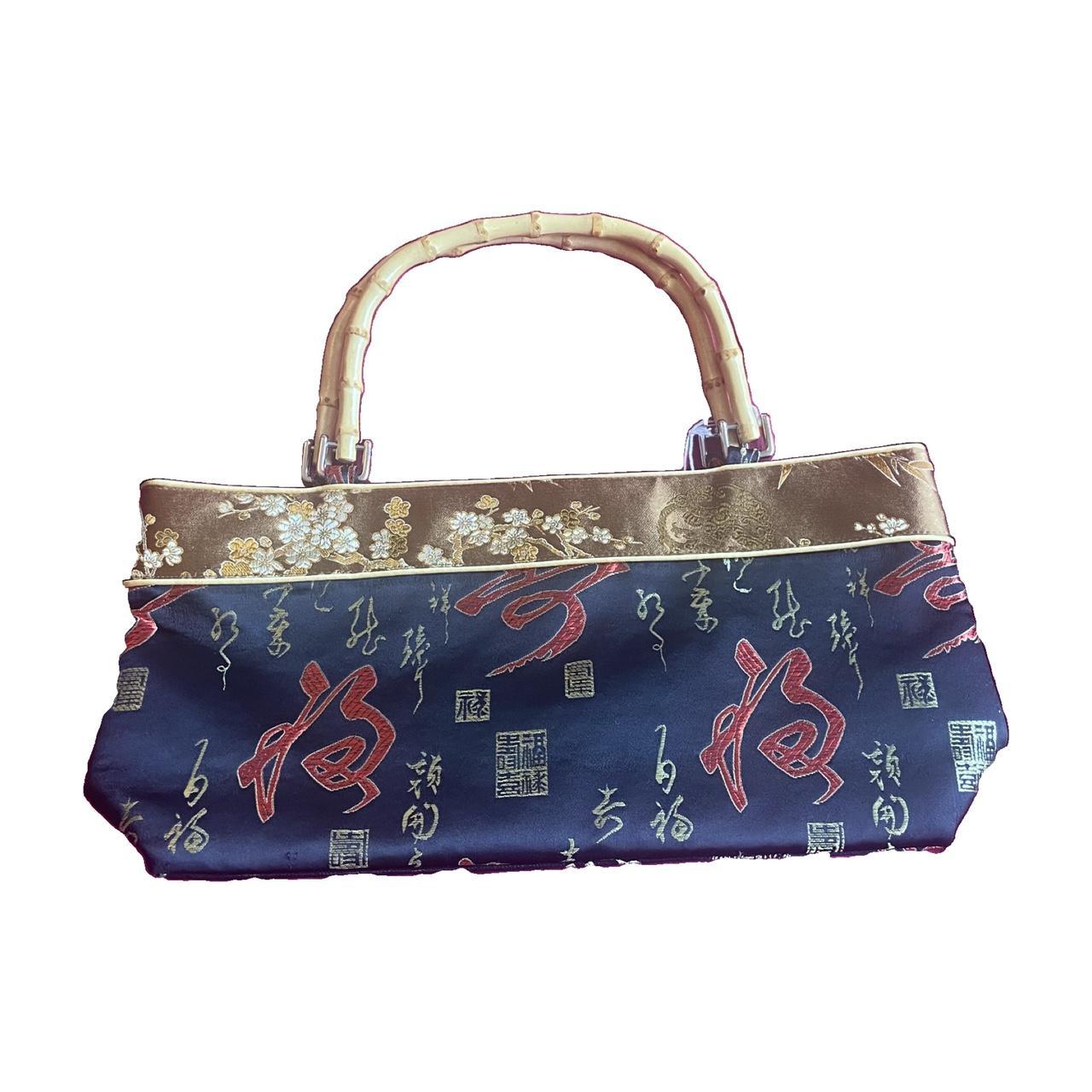 Unique bag with Chinese writing Love the wooden... - Depop