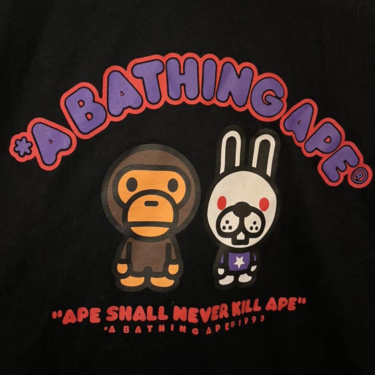 BAPE A Bathing Ape black women’s XS tee Worn only... - Depop