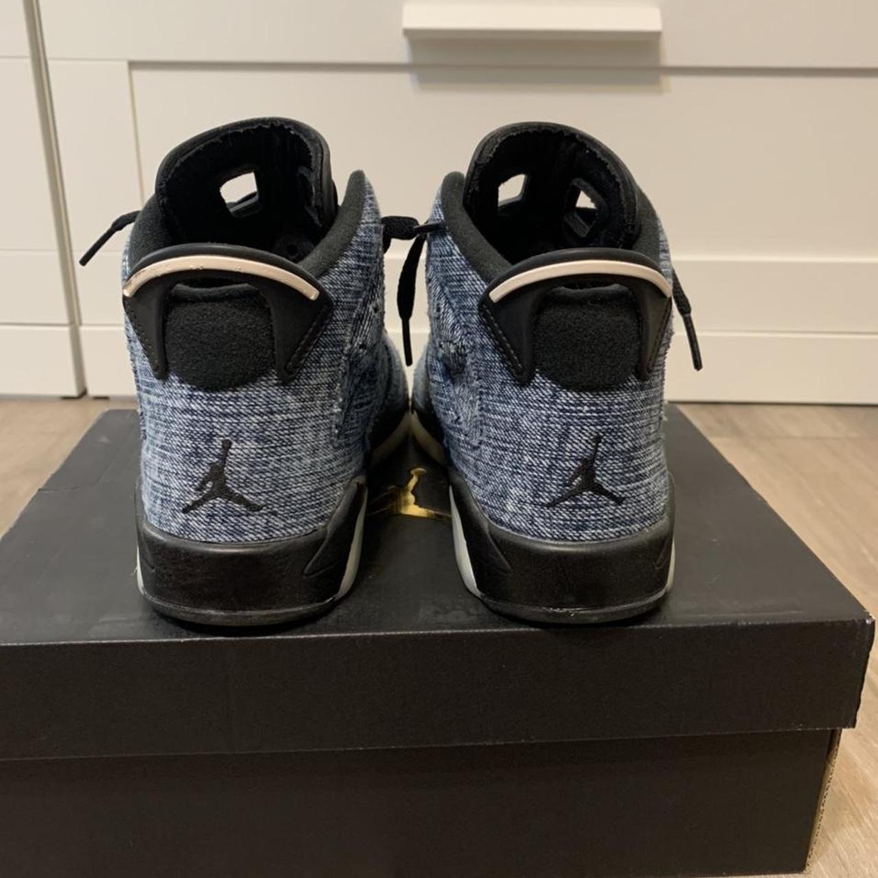 Washed Denim Jordan 6 Size: 4Y (4 in mens/6 in... - Depop