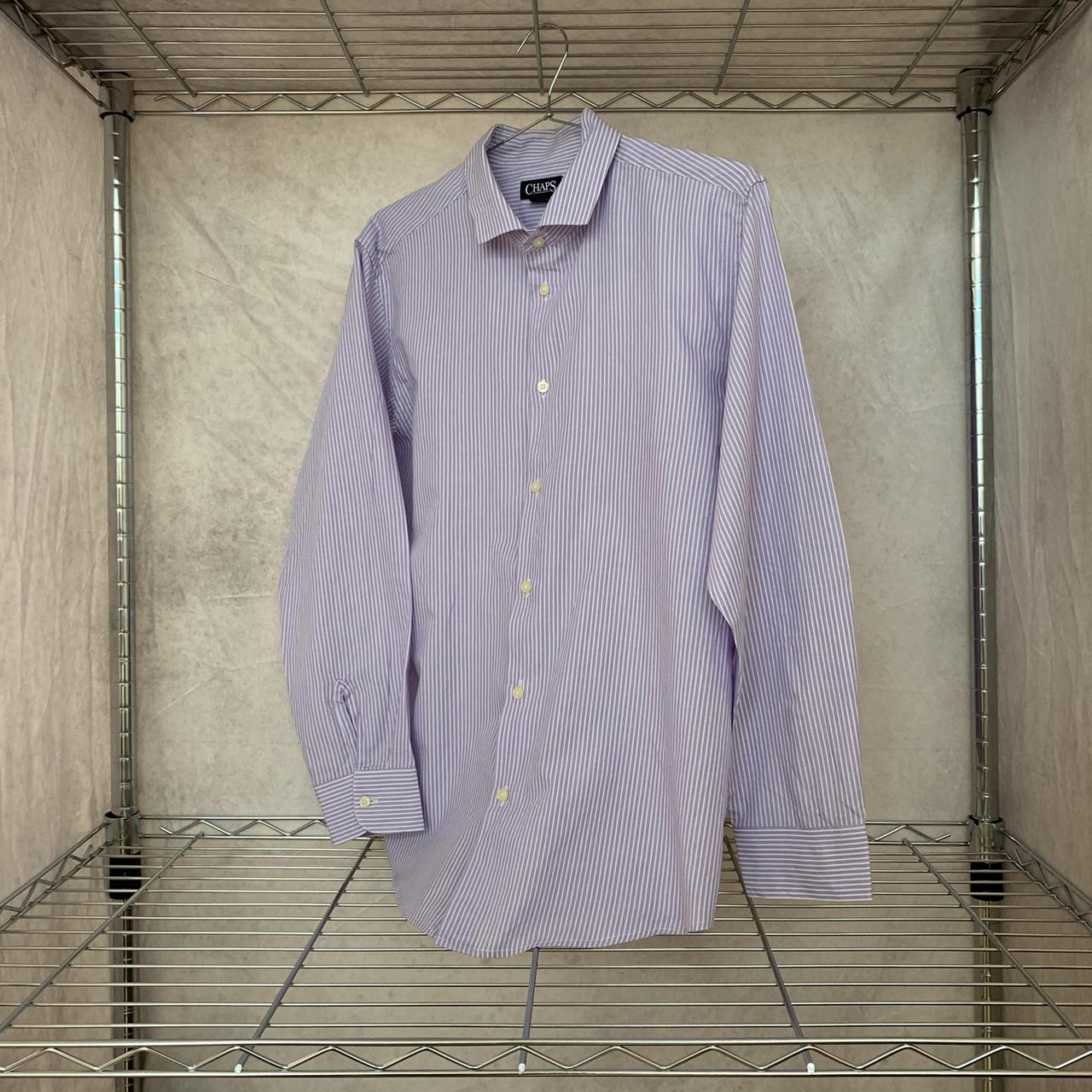 🌏 Purple and white stripe Chaps shirt 👔 #Chaps... - Depop
