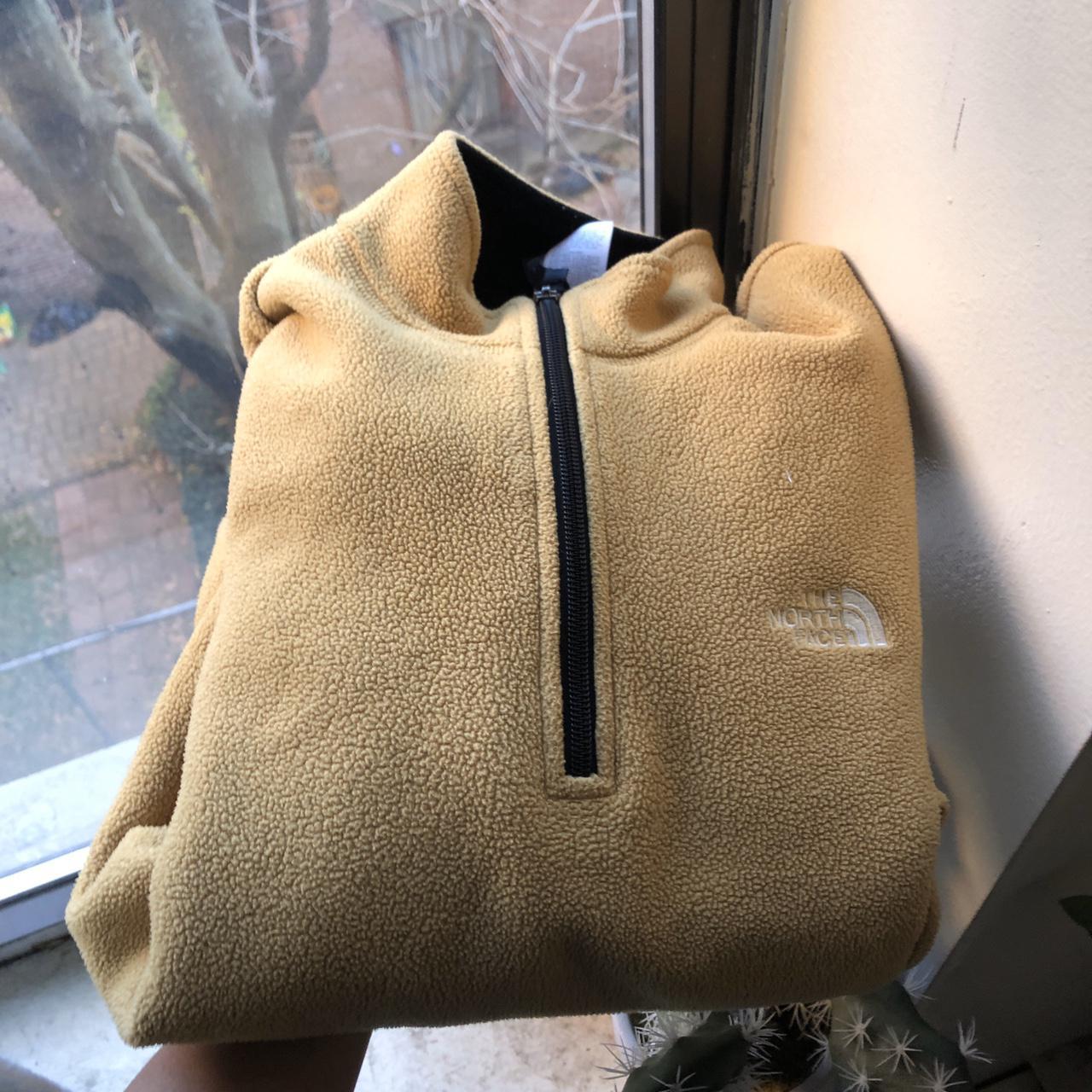 yellow fleece north face quarter zip jacket pls... - Depop