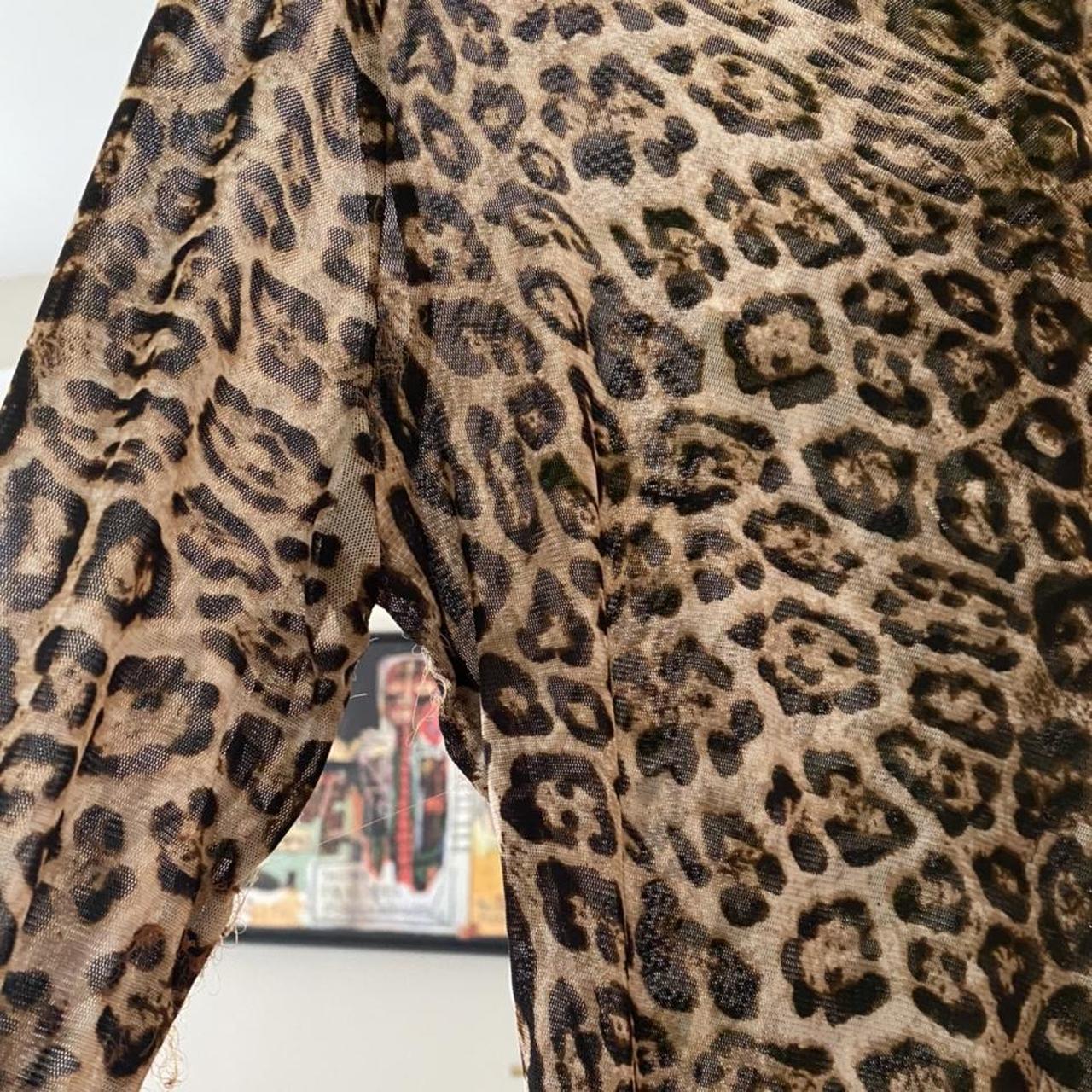 Tiger Mist sheer mesh leopard dress L This dress... - Depop