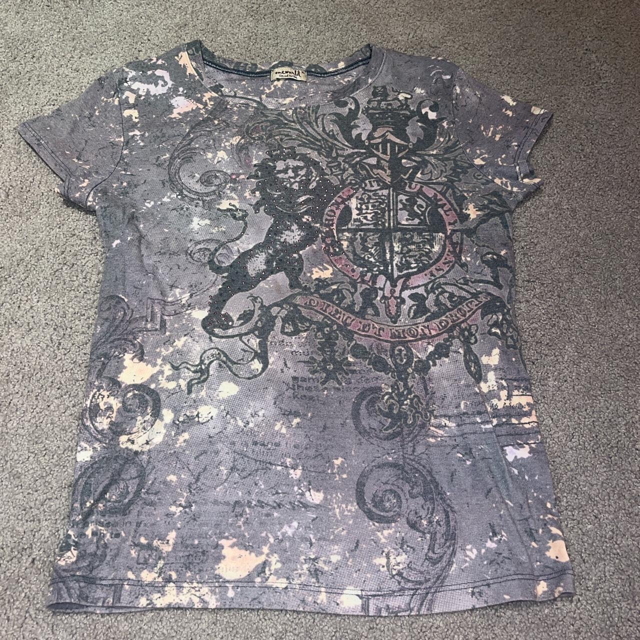 y2k tee shirt perfect for layering super trendy a... - Depop