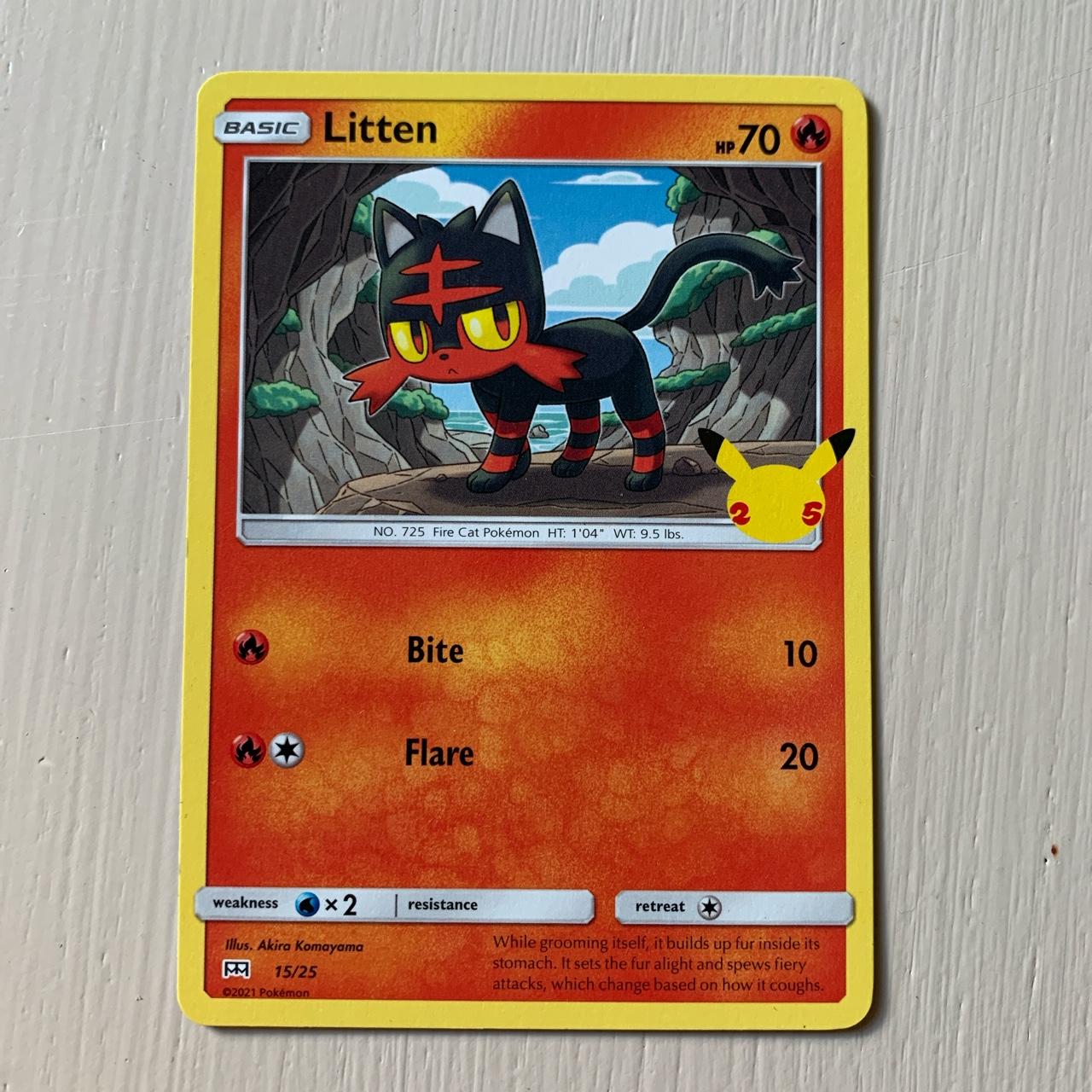 Pokemon McDonalds Litten card 25th Anniversary Non... - Depop