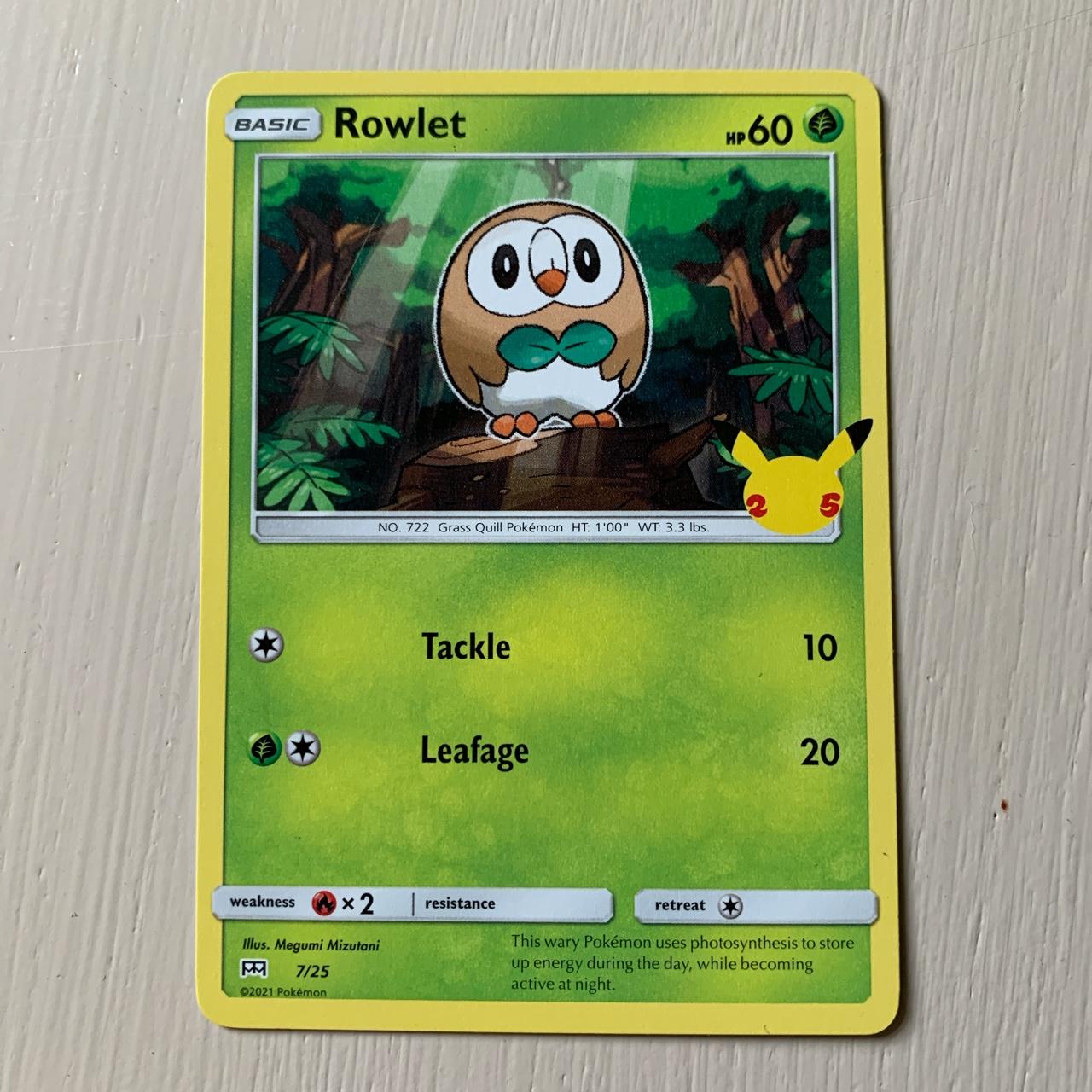 Pokemon McDonalds Rowlet card 25th Anniversary Non... - Depop