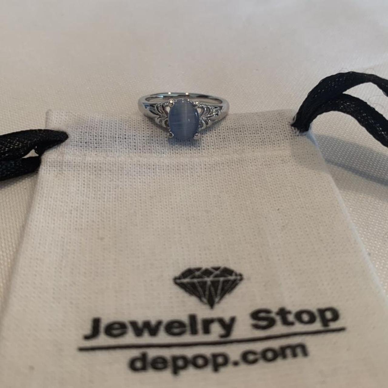 Silver “Sky Blue” Ring Availability: Size 5 Size 6... - Depop