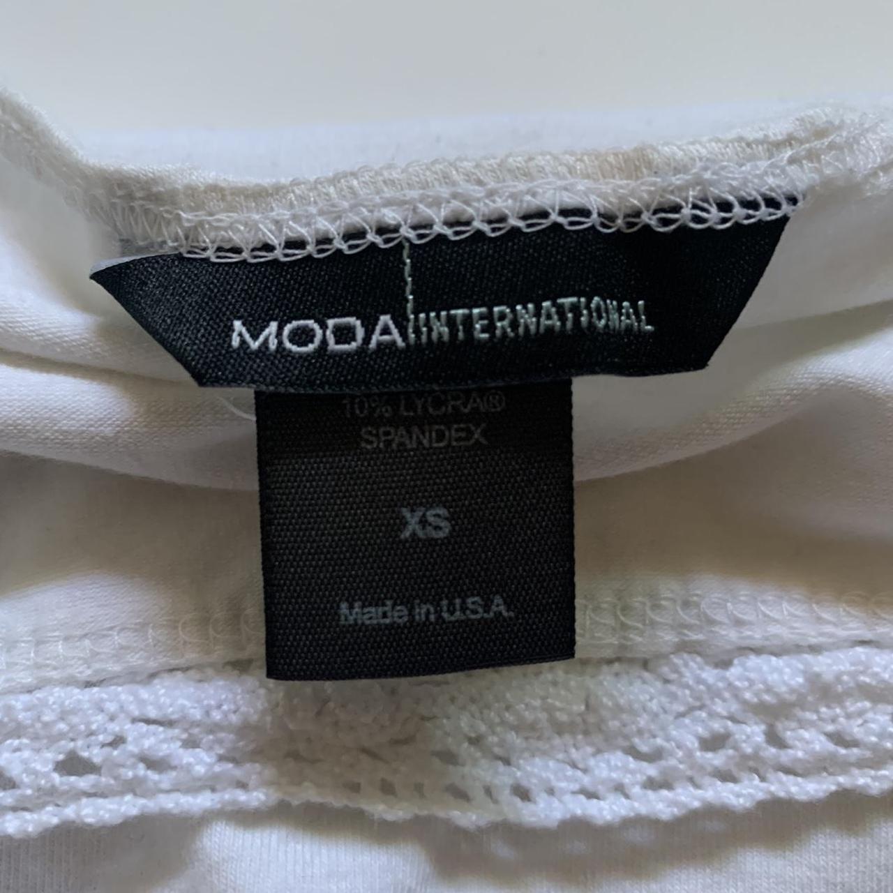 Moda International Women's White and Blue Vest | Depop