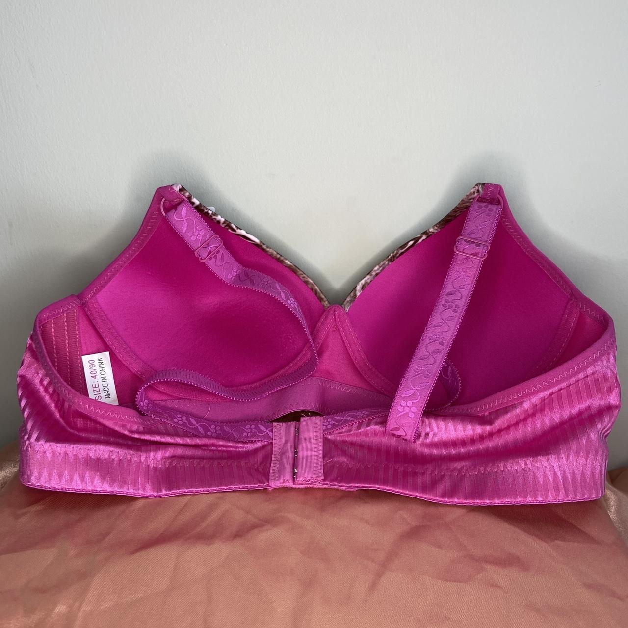 Shiny magenta/hot pink & animal print bra -NWT,... - Depop