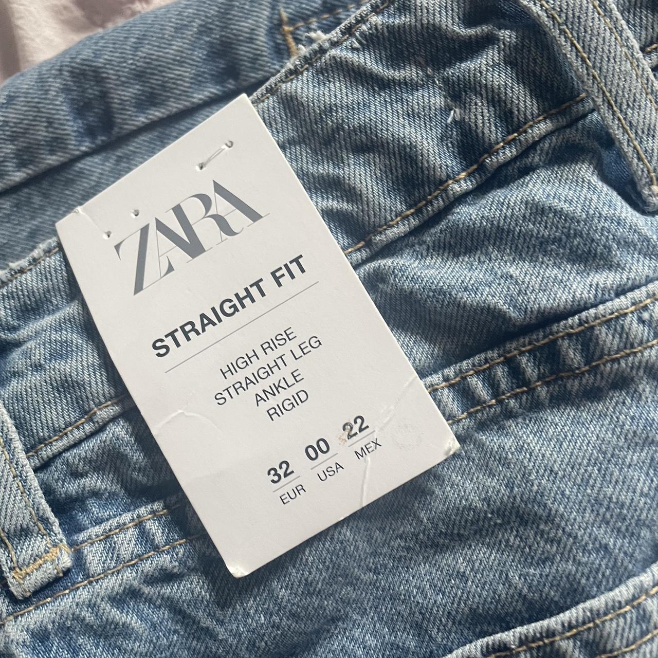 zara straight leg jeans, brand new with tags on... - Depop