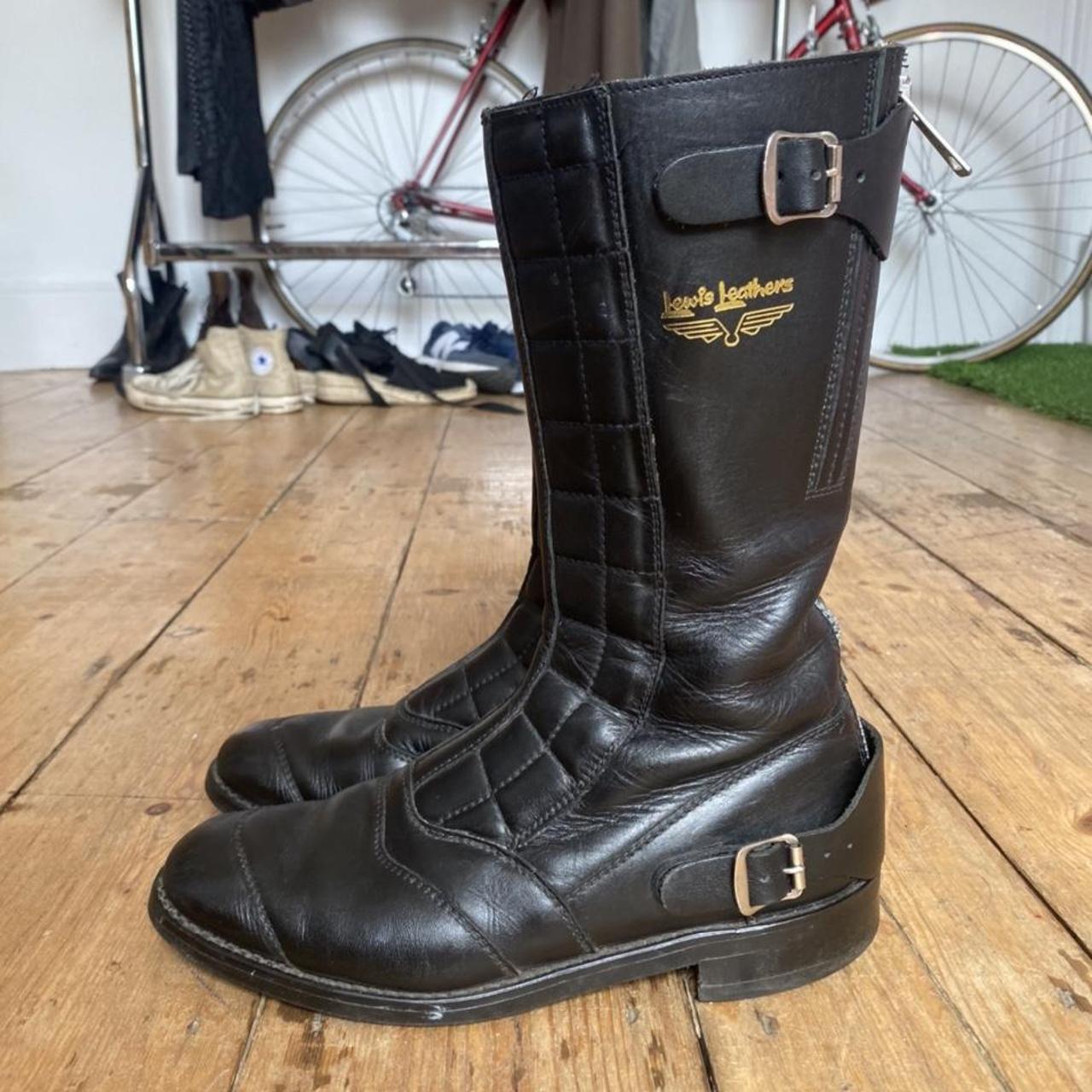 Genuine Lewis Leathers motorcycle boots. Good used... - Depop
