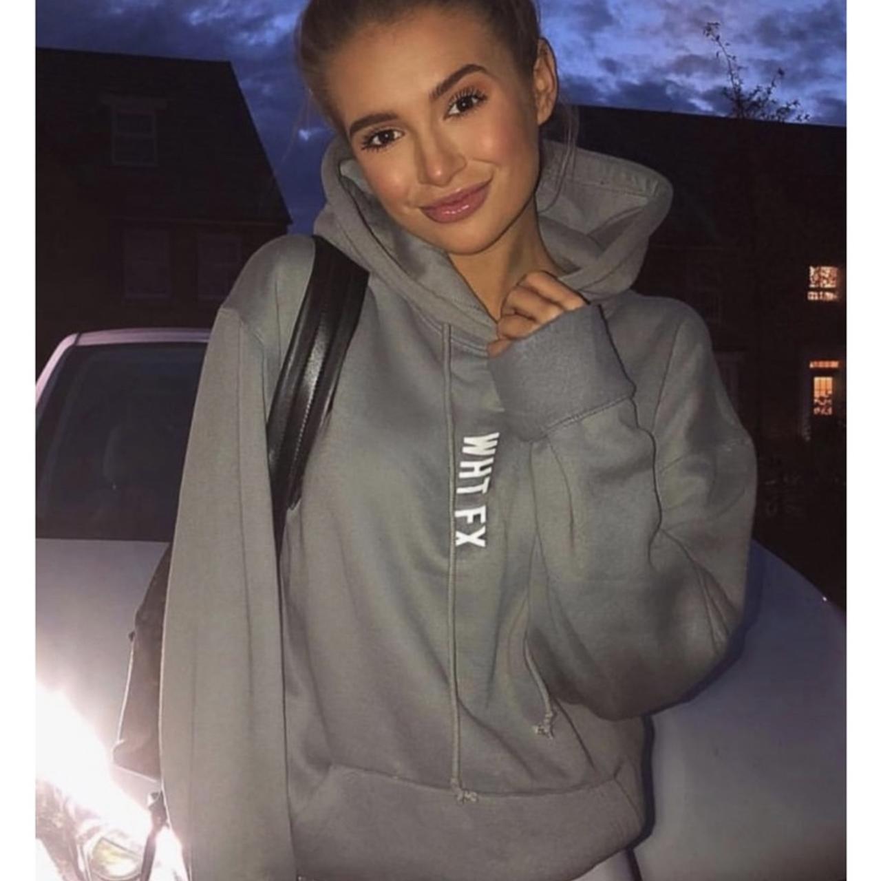 white fox boutique grey charcoal oversized... - Depop