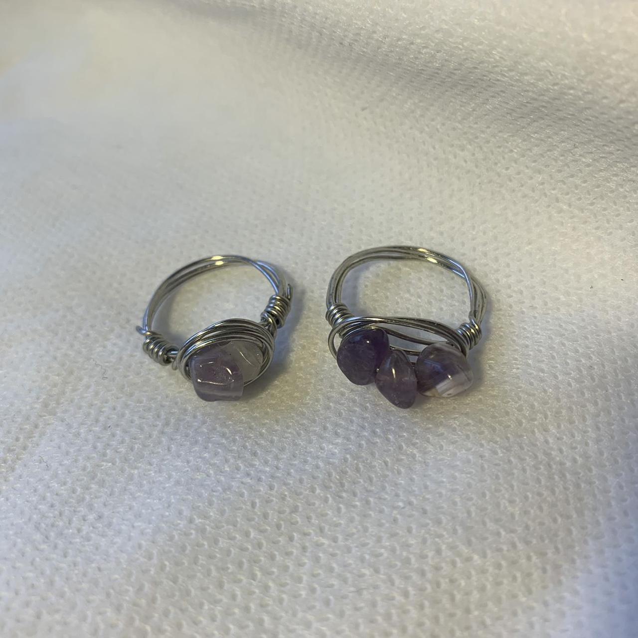 HANDMADE GEMSTONE RINGS (2 pack) SIZE (US Sizing... - Depop