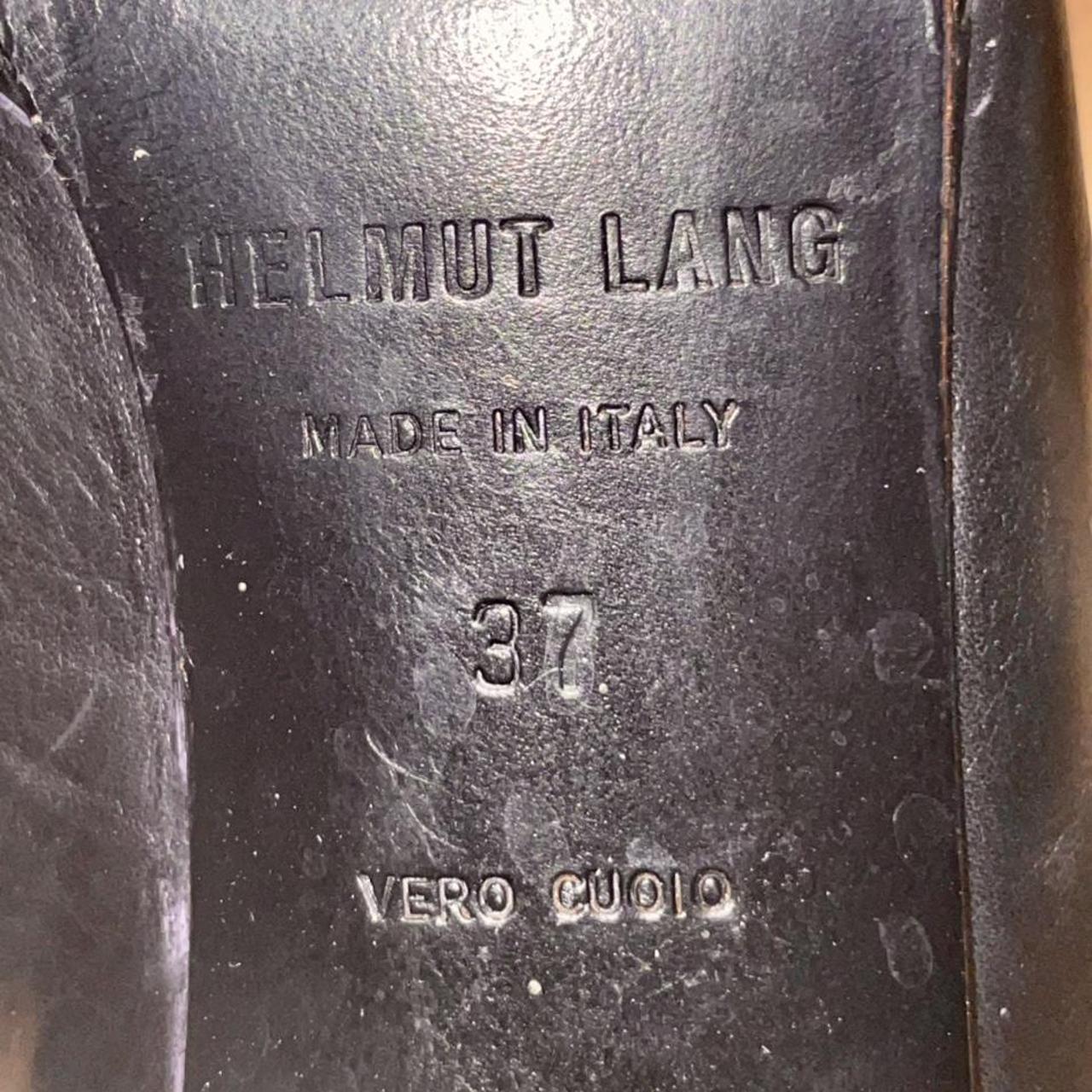 Helmut Lang black leather pointed boots with chain.... - Depop