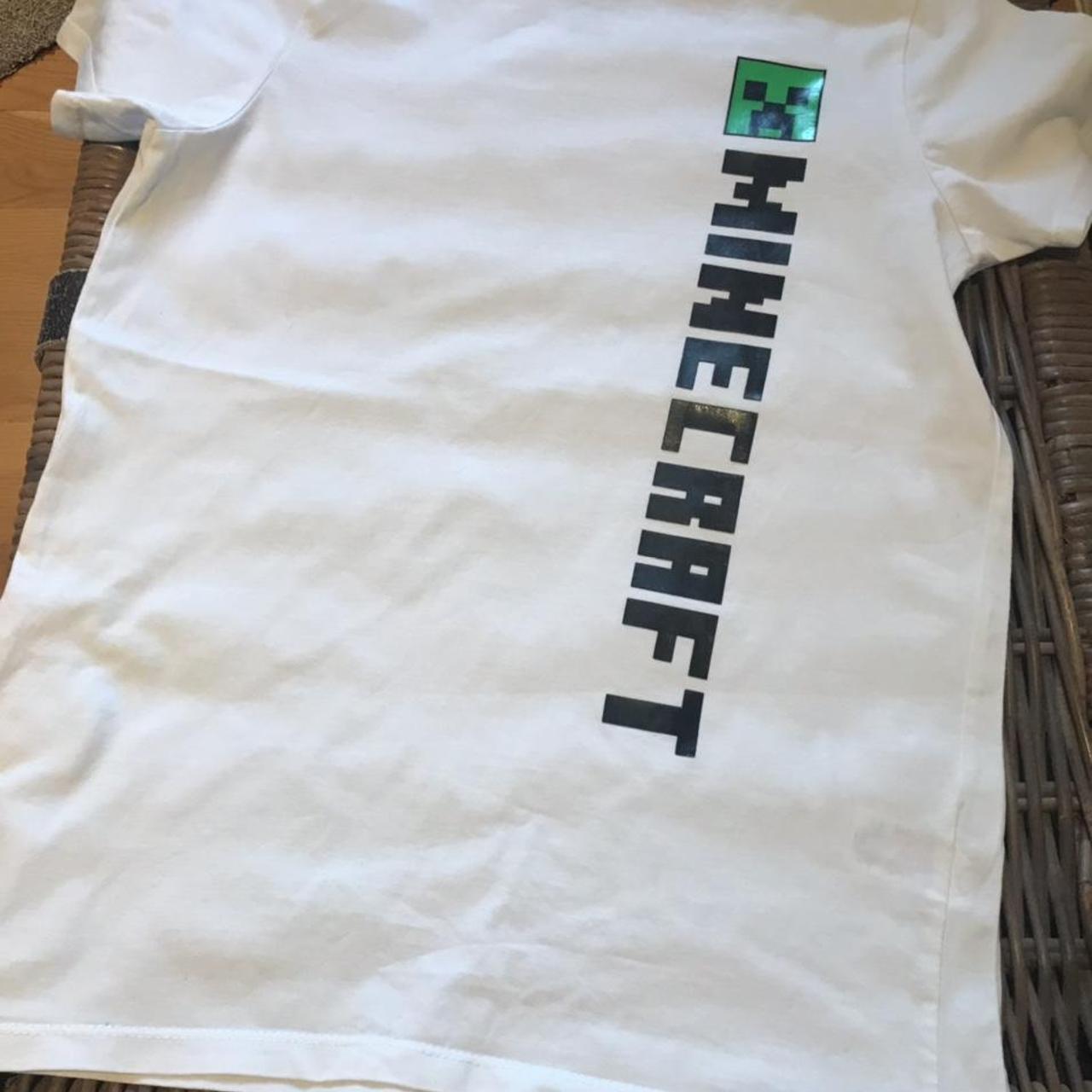 Official Minecraft t- shirt White with Minecraft... - Depop