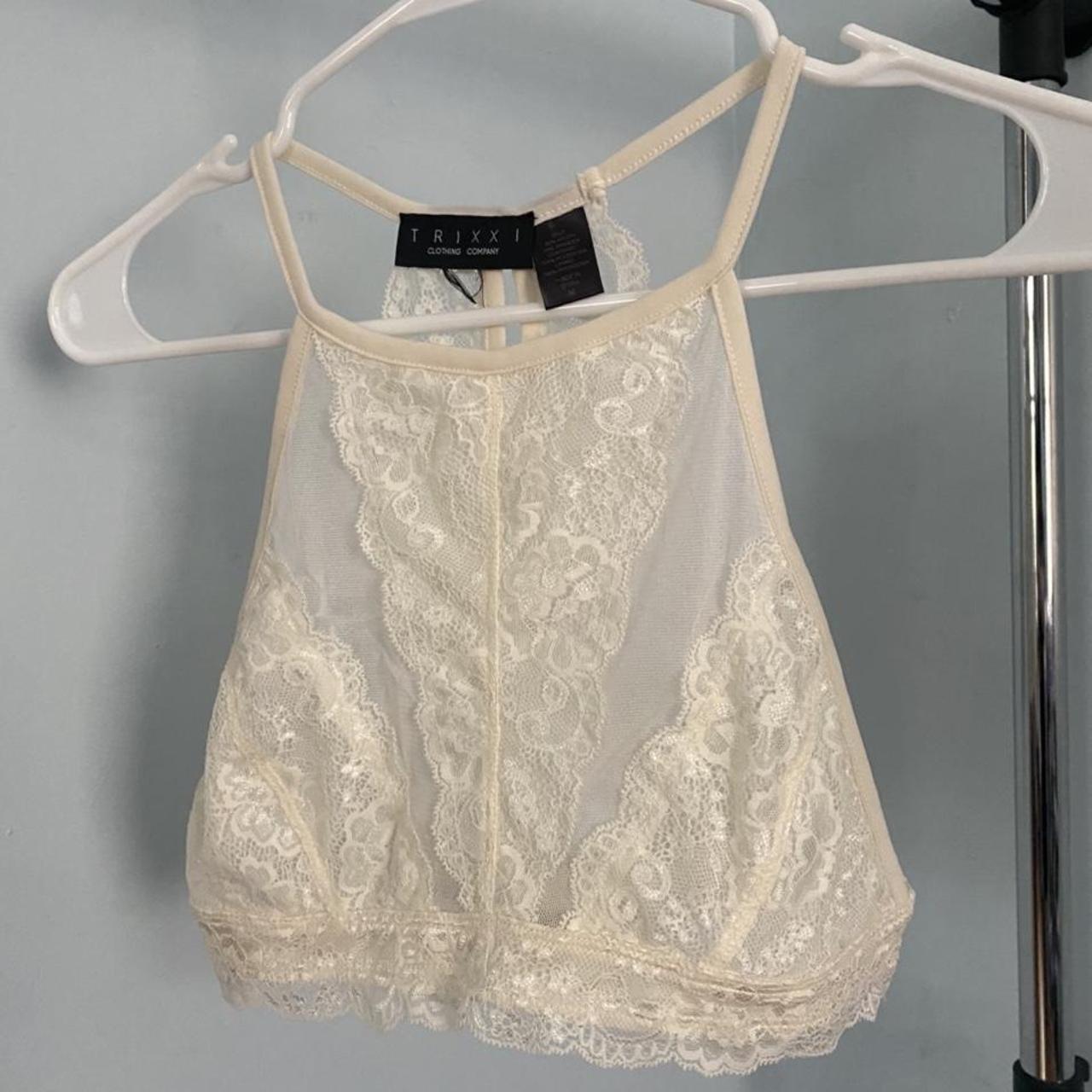 Trixxi Women's Cream Bra | Depop