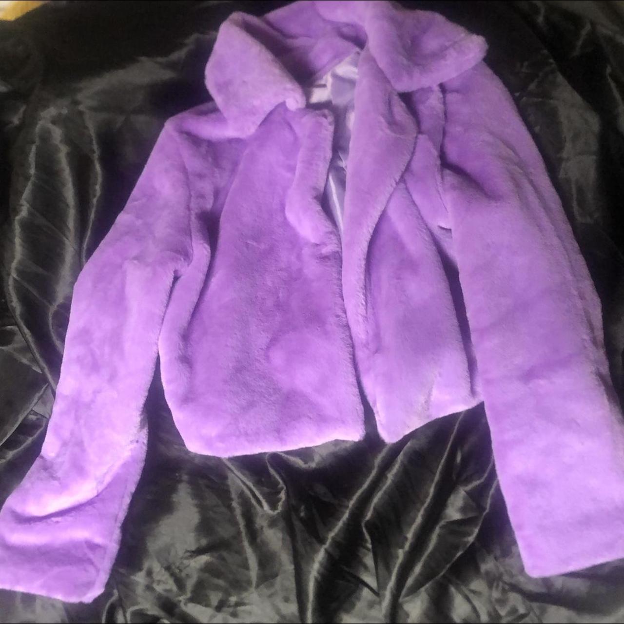 Cropped light purple fuzzy jacket 💜😈 reminds me of... - Depop