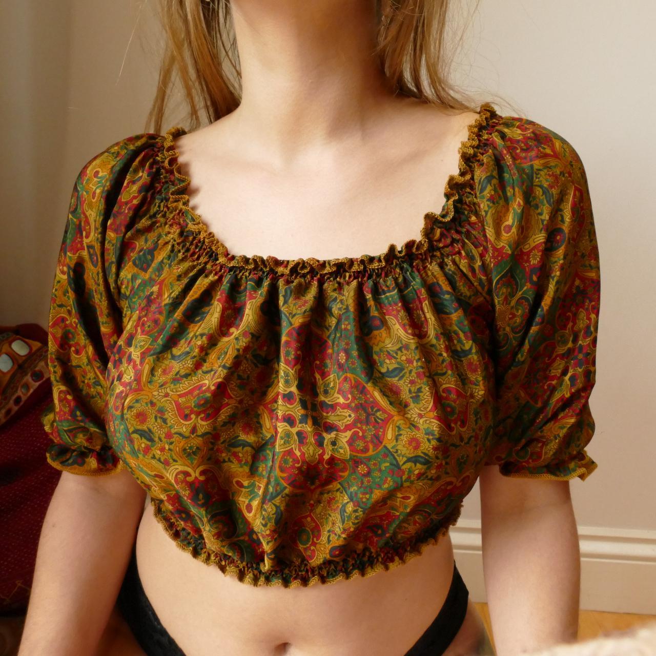 Pirate / Milk Maid off-the-shoulder roached top -... - Depop