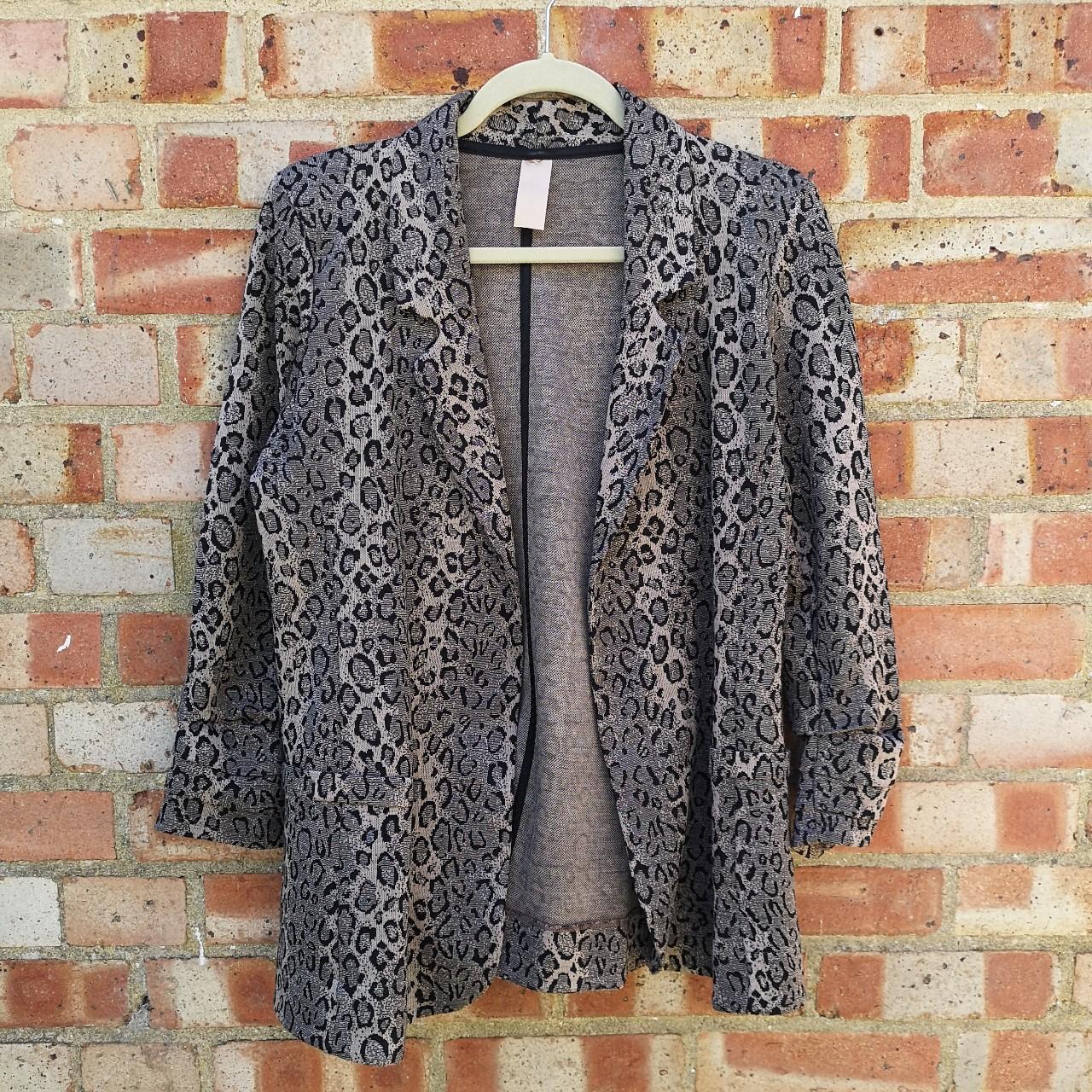 Next Animal Print jacket with detailing on the... - Depop