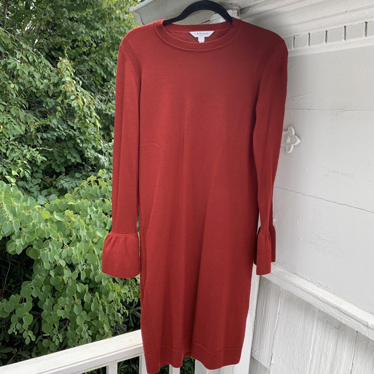 Long Burgundy Knit Dress Winter Dress L.K. Bennett... - Depop
