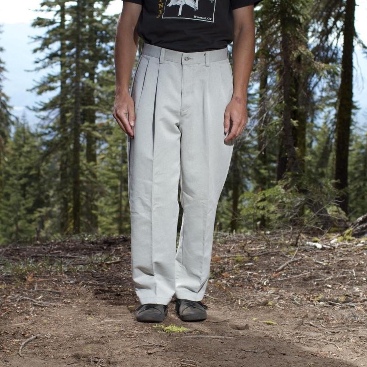 WHITE DARTED FRONT PANTS BY DOCKERS// darted front... - Depop