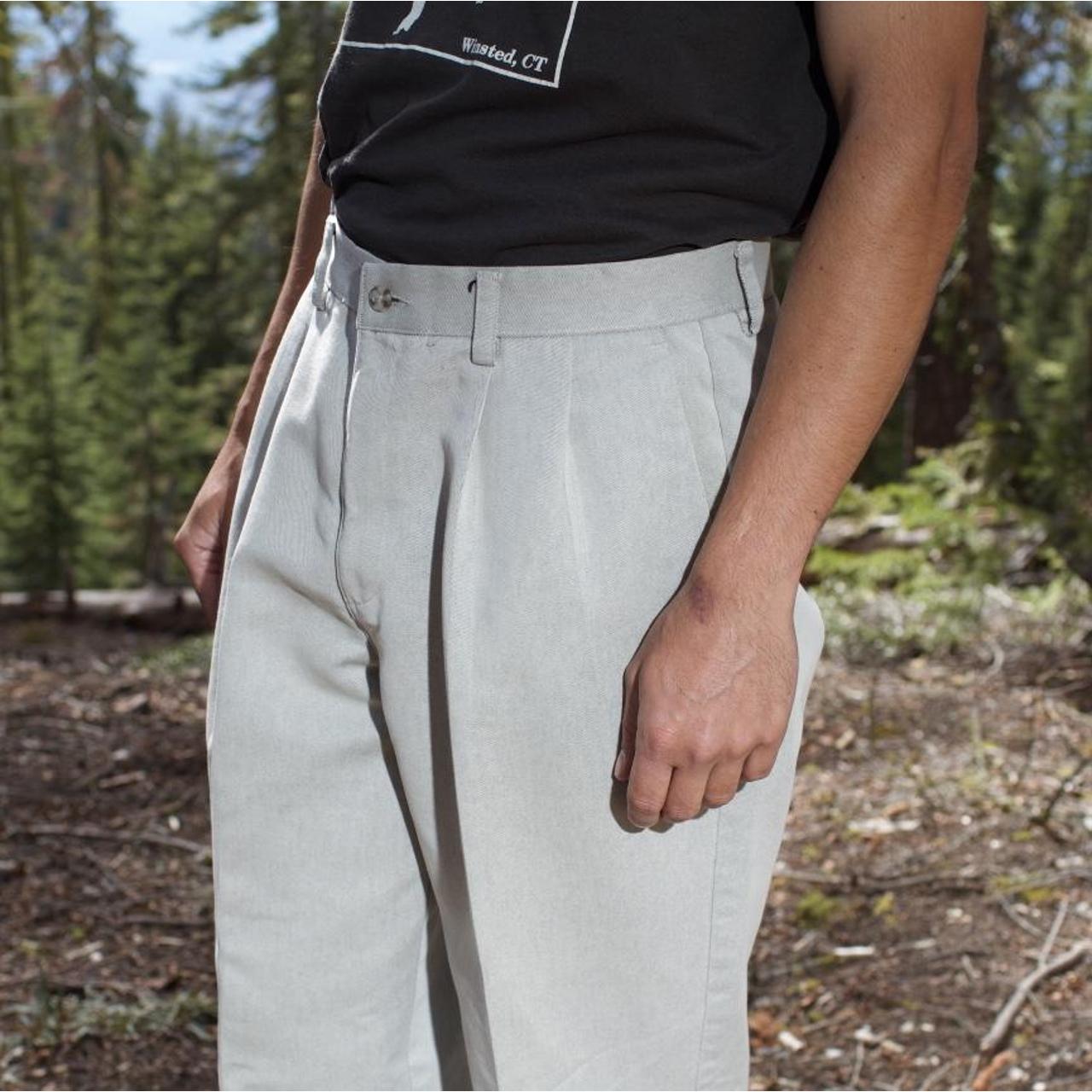 WHITE DARTED FRONT PANTS BY DOCKERS// darted front... - Depop