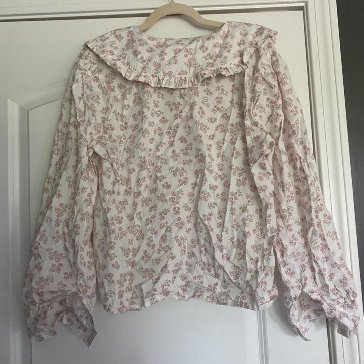 Coquette cottage core floral blouse #coquette... - Depop