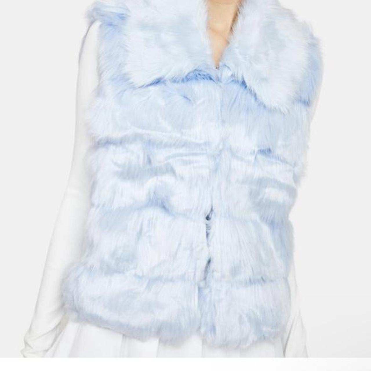 Furry Blue Vest From Dollskill Brand New With Depop