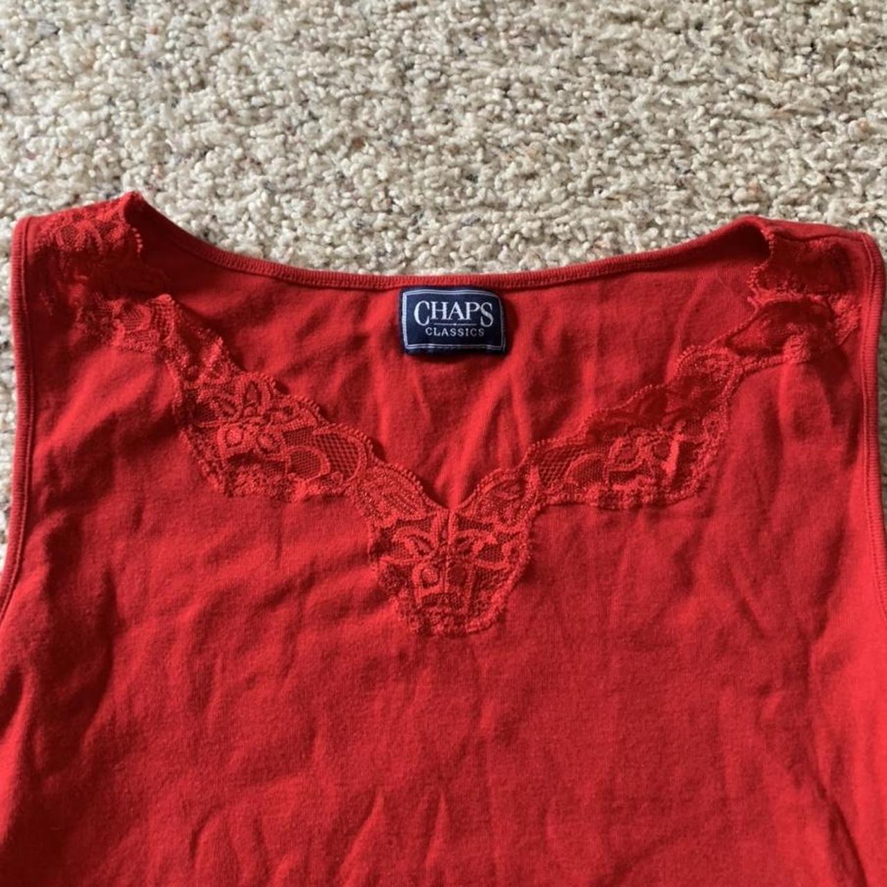 Chaps classics red lace tank top, I think this could... - Depop
