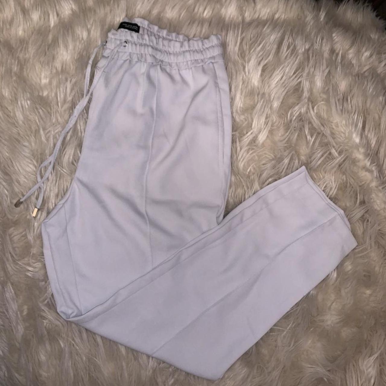 Zara drawstring straight cut trousers. Elasticated... - Depop