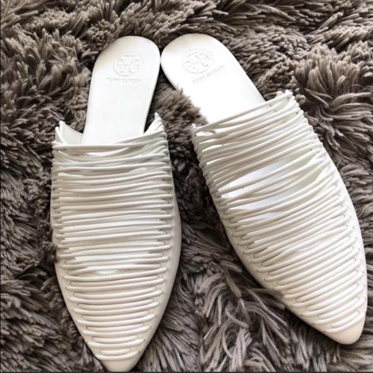 Tory Burch Women's White Slides | Depop