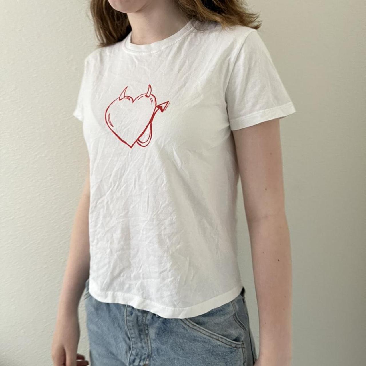 devil heart brandy tee ️‍🔥 -size: one size / xs /... - Depop