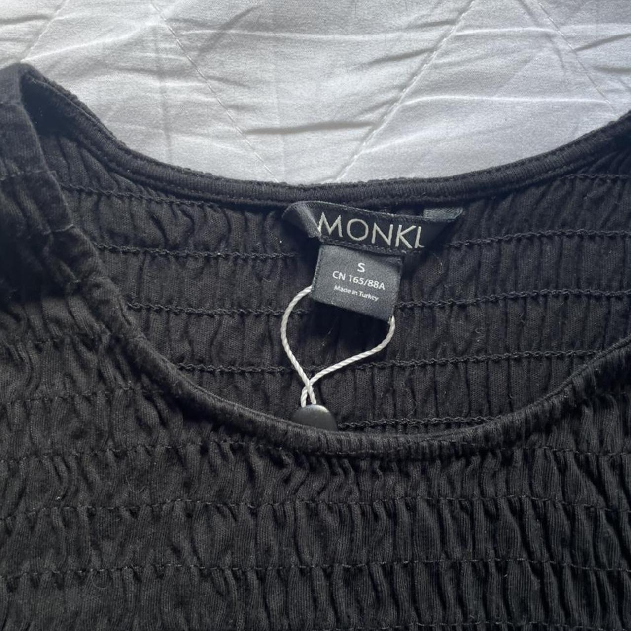 gorgeous black frill monki top worn a few times... - Depop