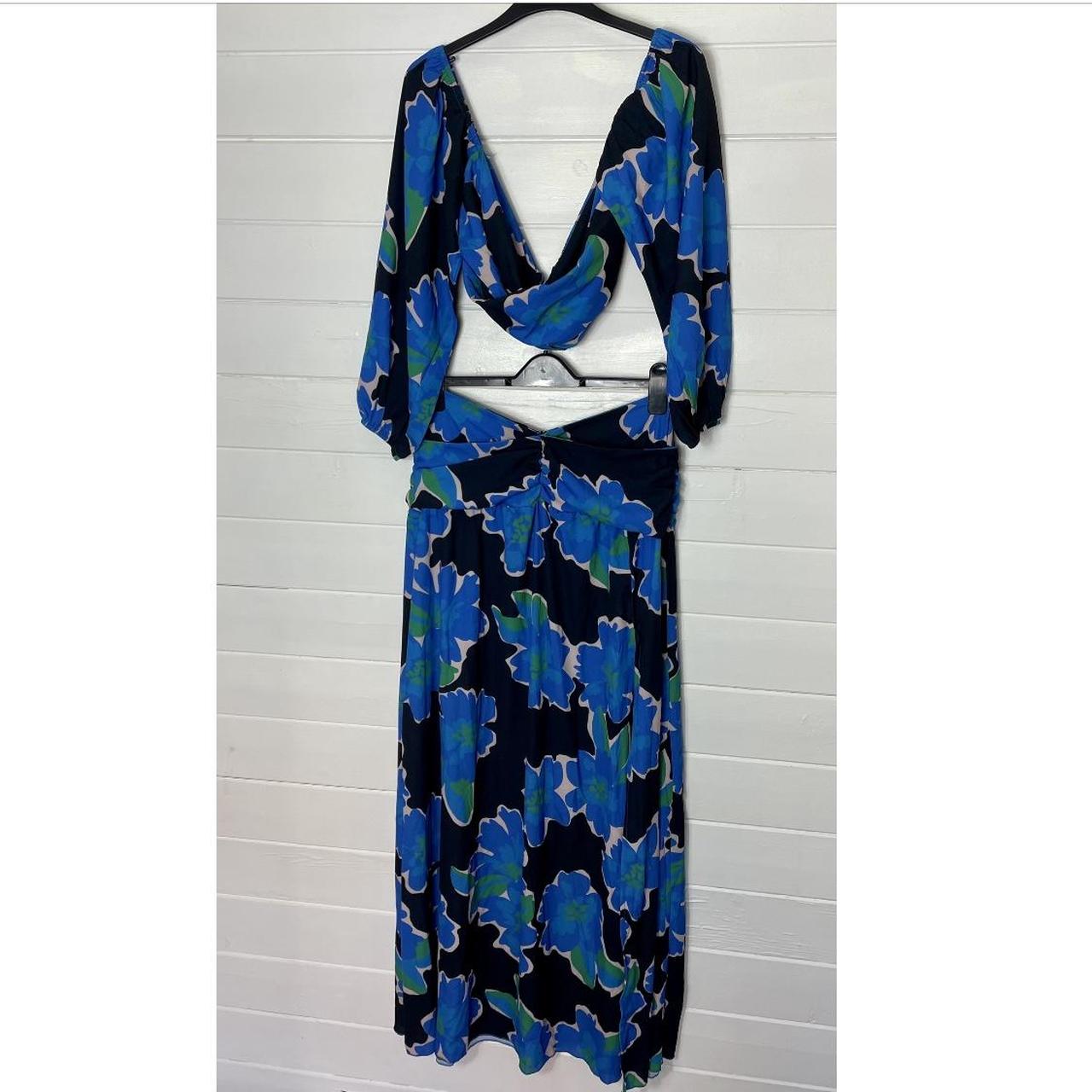 🖤 Shein Blue Multi Floral Maxi Split Skirt And... - Depop