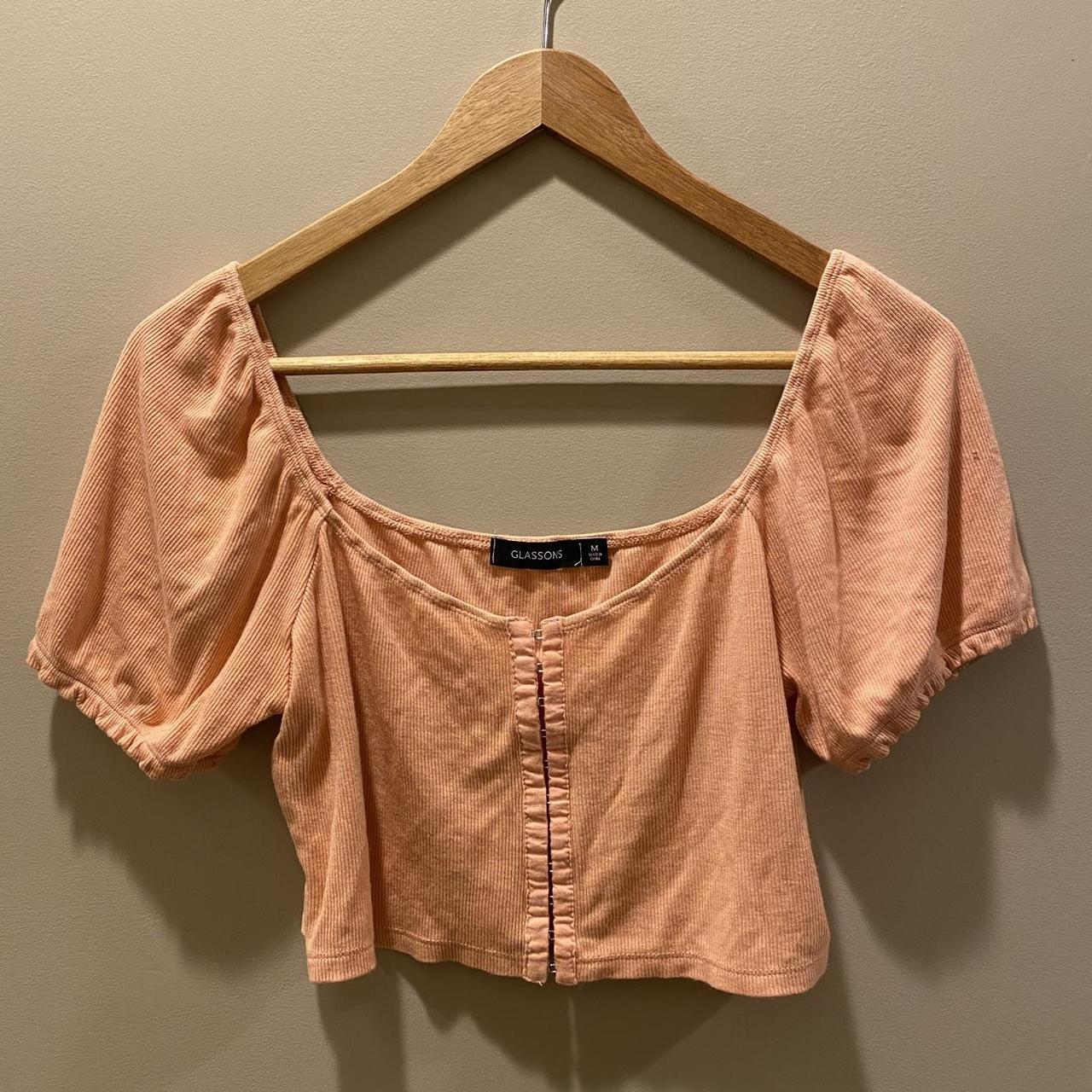 Glassons peach/coral/pink corset crop top! Has... - Depop
