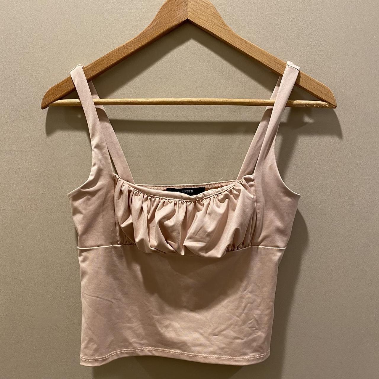 Forever 21 pink/coral/pastel tank top. Silky feel.... - Depop