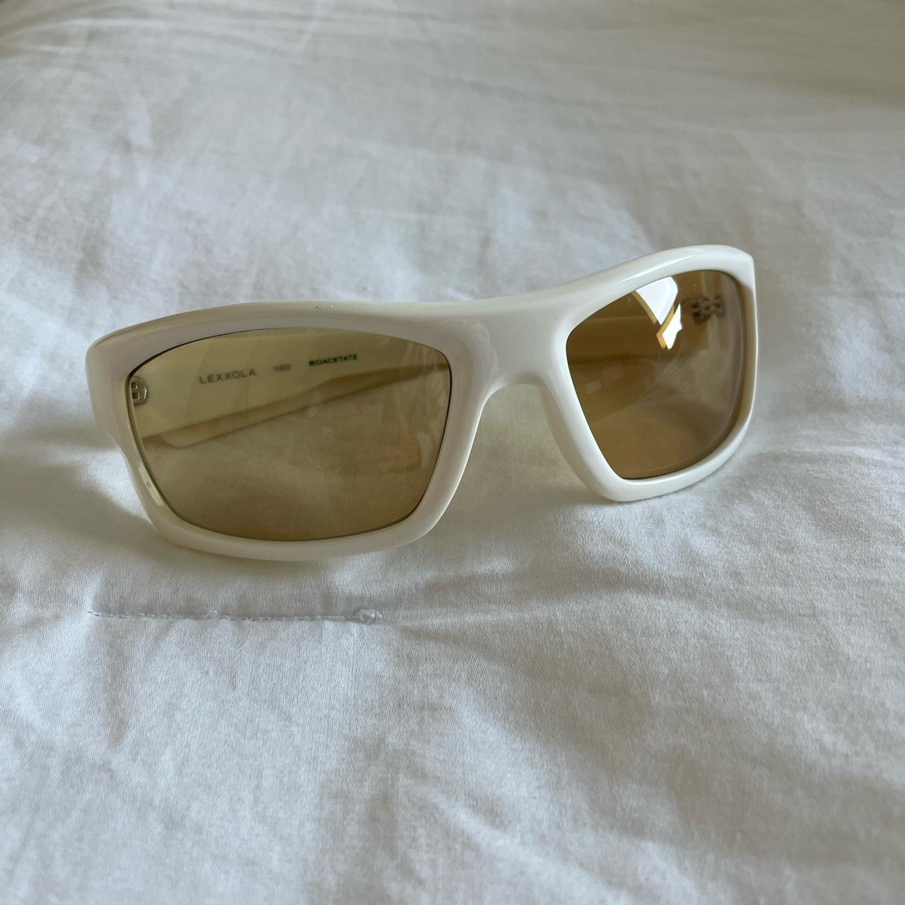 Lexxola White Neo Sunglasses In perfect condition -... - Depop